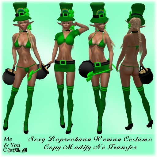 Second Life Marketplace Me And You Costume Sexy Leprechaun Woman 1402